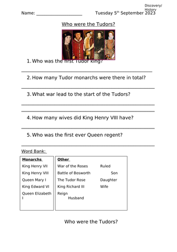 Who were the Tudors? | Teaching Resources