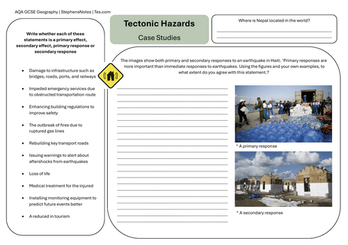 GCSE Geography Italy & Nepal Case Studies Natural Hazards | Teaching ...