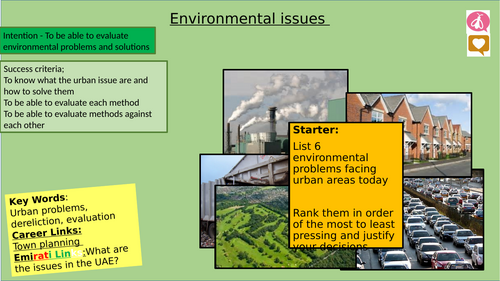 Environmental Issues in Urban Areas A Level Geography | Teaching Resources