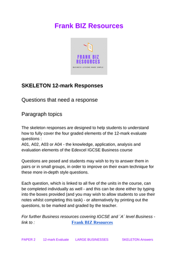 Paper 2 Igcse Evaluate Questions Teaching Resources