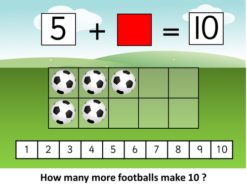 EURO Football Ten-frame Number Bonds to Ten | Teaching Resources