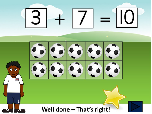 EURO Football Ten-frame Number Bonds to Ten | Teaching Resources