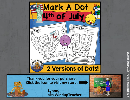 Fourth of July Bingo Dot Dauber Worksheets - Do-A-Dot Marker | Teaching ...