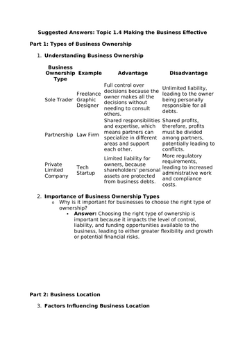 BUSINESS STUDIES | Teaching Resources