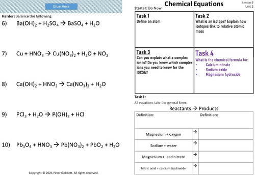 Balancing Equations Lesson - Alchemist Emporium | Teaching Resources