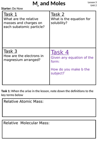 Mr and Simple Moles Lesson - Alchemist Emporium | Teaching Resources