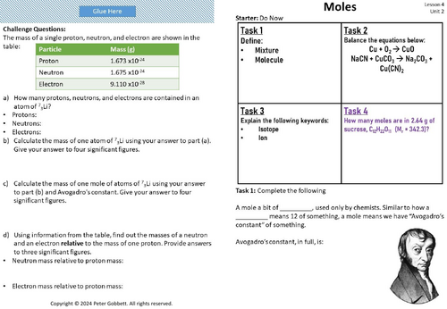 Moles Lesson - Alchemist Emporium | Teaching Resources