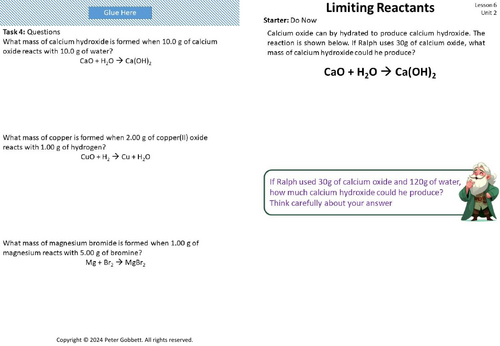 Limiting Reagents Lesson - Alchemist Emporium | Teaching Resources