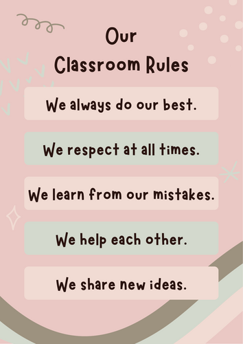 Pastel classroom rules - 2 rule types | Teaching Resources