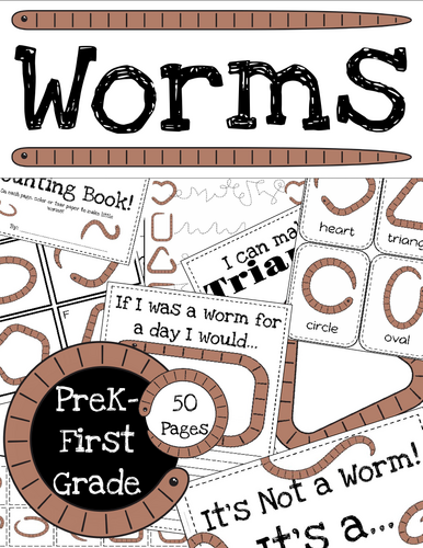 Worms Unit Activities | Shapes | Kindergarten | Teaching Resources