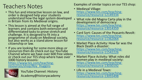 Medieval Law & Order | Teaching Resources