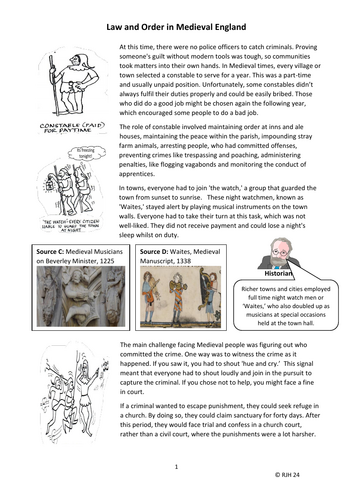 Crime and Punishment in Medieval England | Teaching Resources