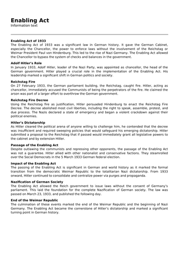 Enabling Act | Teaching Resources