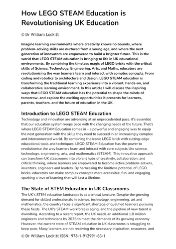 How LEGO STEAM Education is Revolutionising UK Education | Teaching ...