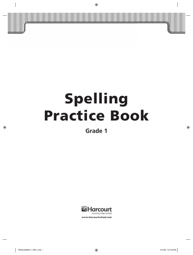 Harcourt. Spelling Practice Book. Grade 1 | Teaching Resources