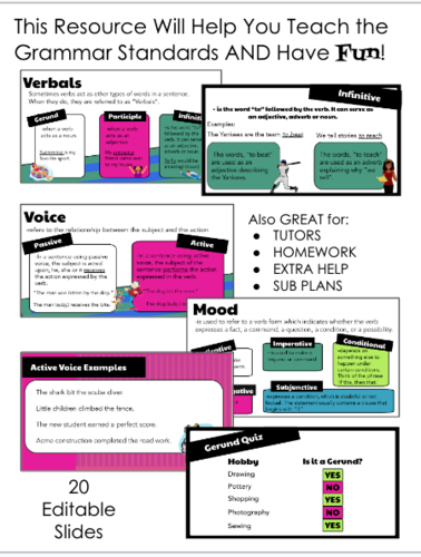 Verbals, Voice and Mood | Teaching Resources