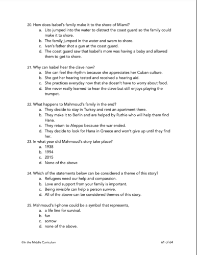 Refugee by Alan Gratz Novel Study Unit | Teaching Resources