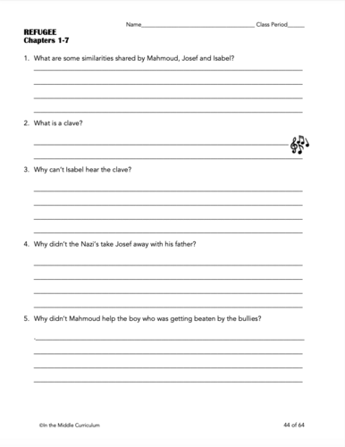 Refugee by Alan Gratz Novel Study Unit | Teaching Resources