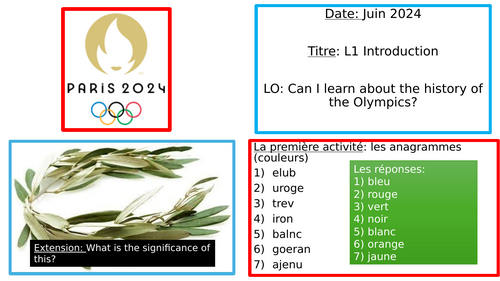 Fr Les Jeux Olympiques / Olympic games | Teaching Resources