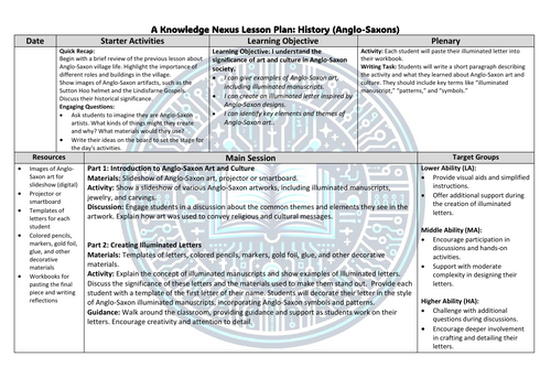 Anglo-Saxon Art & Culture: Illuminated Letters (A Lesson Plan ...