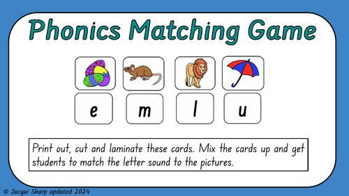 Phonics matching game | Teaching Resources