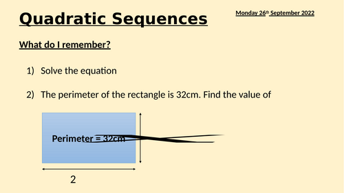 Quadratic sequences lesson | Teaching Resources