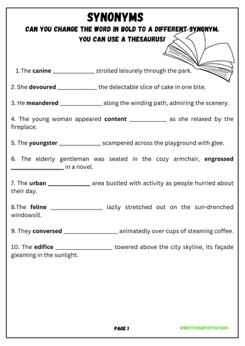 Synonyms and Antonyms | Teaching Resources