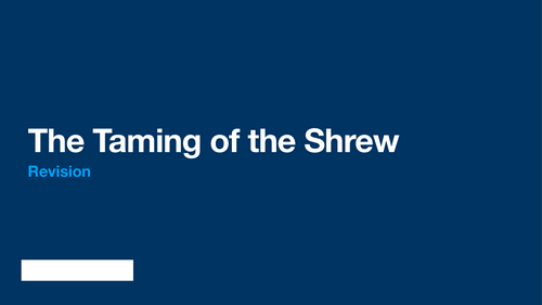 AQA A Level English Lit Taming of Shrew Revision | Teaching Resources