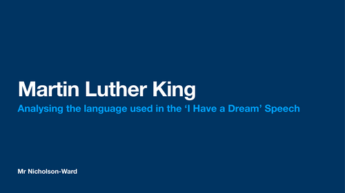 Martin Luther King - I Have A Dream Speech Language Analysis Lesson ...