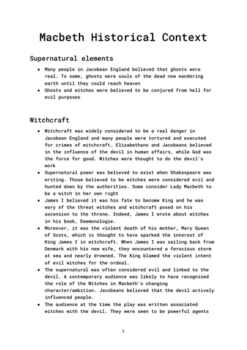 Macbeth : Context | Teaching Resources