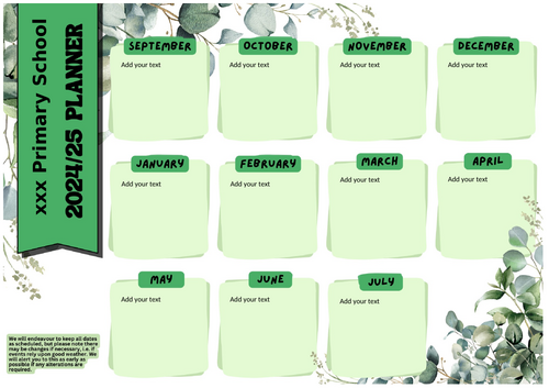 Yearly Planner Templates - Editable Word versions and link to edit in ...