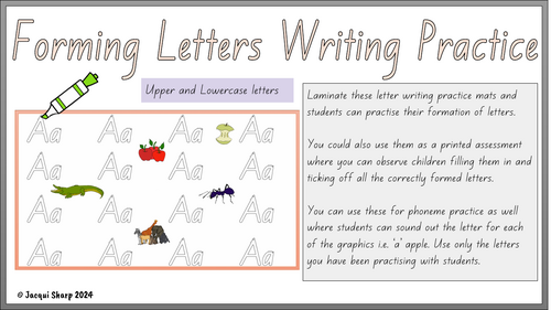Upper and lowercase Letter writing practice | Teaching Resources