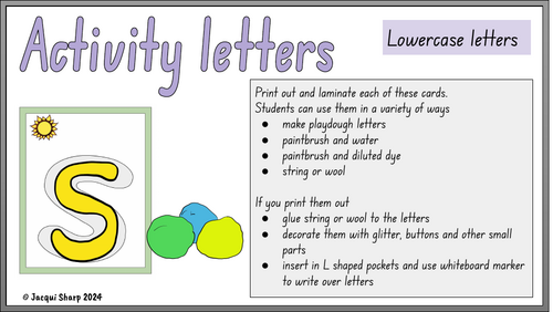 Lowercase Activity Letters | Teaching Resources