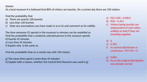 Edexcel A Level Statistics 12 Normal Approximation To The Binomial