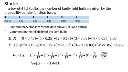 Edexcel A level statistics: 13. Discrete random variables | Teaching ... Edexcel A level statistics: 13. Discrete random variables | Teaching ...