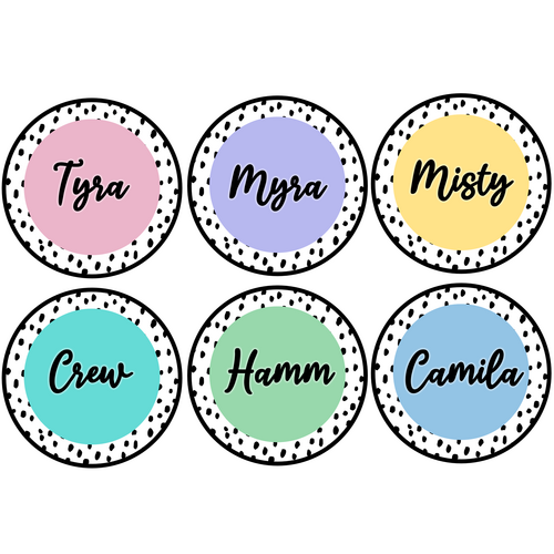 Printable Bright Spotty Student Name Tags, Name Signs, Classroom Labels ...