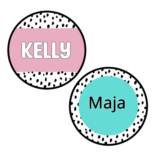 Printable Bright Spotty Student Name Tags, Name Signs, Classroom Labels ...