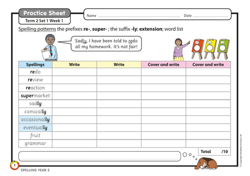 Year 3 Spelling Practise for Term 1-3 | Teaching Resources