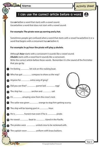Year 3 Grammar Activity Pack with ANSWERS | Teaching Resources