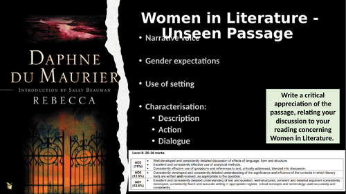 OCR English Literature A Level Paper 2 Women in Literature Unseen ...