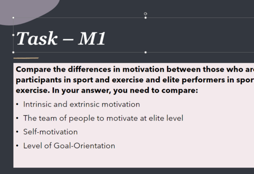 Cambridge Technicals Sport Unit 19 Sport Psychology LO1 Goal Setting ...