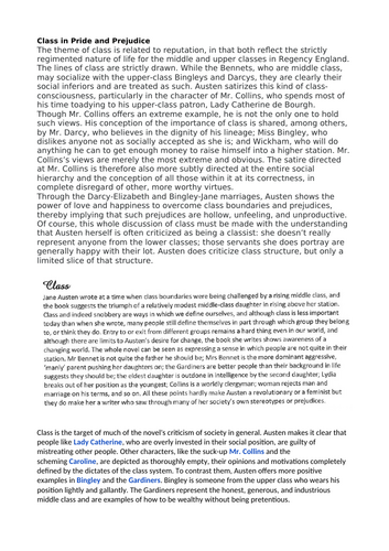 AQA English Literature GCSE Pride and Prejudice Essay planning ...