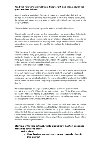 AQA English Literature GCSE Pride and Prejudice Essay planning ...
