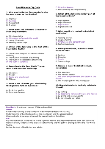 Buddhism Entire Unit of Work (KS3) | Teaching Resources