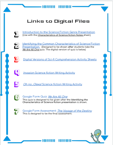 Science Fiction Genre Study Unit | Teaching Resources