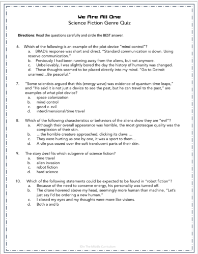 Science Fiction Genre Study Unit | Teaching Resources