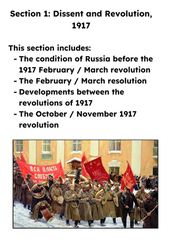 AQA A-level Russian Revolution 2N Topic one: Condition of Russia pre ...