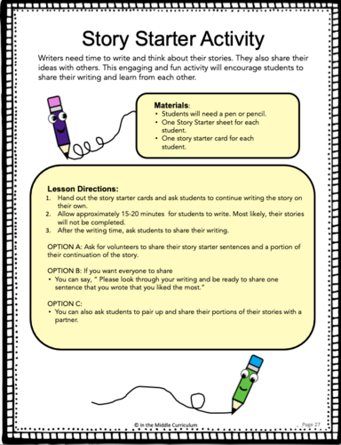 Middle School Narrative Writing Unit | Teaching Resources