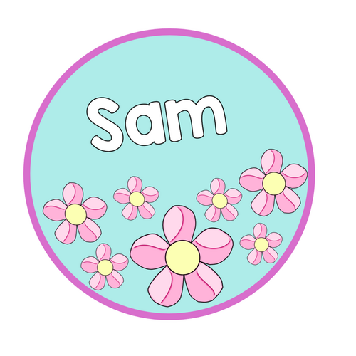 Printable Floral Student Name Labels, Flowers Round Classroom Labels ...