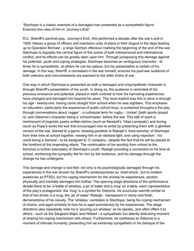 Example Full Mark Journey's End Stanhope Essay: AQA English Literature ...